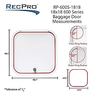 RV Baggage Door | Rounded Corners | Camper | Compartment Door | Black Fiberglass (18" H x 18" W) | Made in America