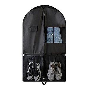 BAGYHACKS™ 43-Inch Heavy Duty Garment Bag w/Pocket for Dresses, Suits, Jackets, Shoes