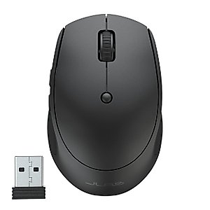 JLab GO Charge Wireless Mouse, Connect Via Bluetooth or USB Wireless Dongle, Multi-Device Toggle, Portable, Ultra-Compact and Lightweight for Work on The Go, Adjustable Tracking, (1 Pack)