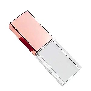 Rose Gold Crystal 32GB USB 2.0 Flash Drive LED Light Glass Pen Drive Thumb Drive Memory Stick Gift for Boy Girls Kids Adults Pendrive USB Stick