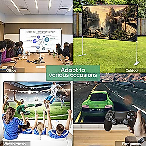 ZENY Projector Screen with Stand 100 Inch 16:9 HD Washable & Wrinkle Free 4K Projection Screen for Outdoor Movie Double Side Video Screen for Home Theater,Camping