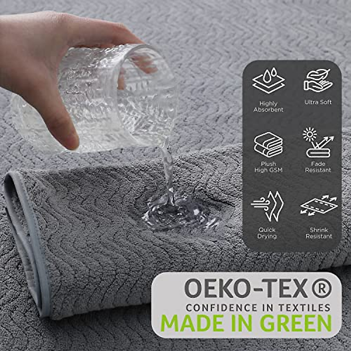 4 Pack Washcloths Set 13"x13",Grey Towel Set for Bathroom,Highly Absorbent & Quick Dry Washcloths for Daily Use,Soft Microfiber Multipurpose Washcloths Premium Towel Set for Hotel, Spa, Shower, Gym