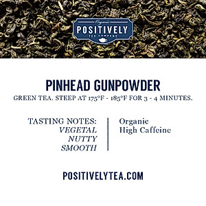 Organic Positively Tea Company, Pinhead Gunpowder, Green Tea, Loose Leaf, 16 Ounce