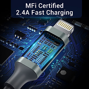 Marchpower iPhone 14 Charger Cord - MFi Certified Lightning Cable 3Pack 6ft USB-A Fast Charging Durable Nylon Braided iPhone 14 13 12 mini Pro Max SE(2020) 11 Xs XS XR X 8 7 6 5 Plus iPad iPod AirPods