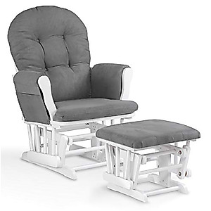 REJOICE HOME Atoll Glider with Ottoman, White/Grey