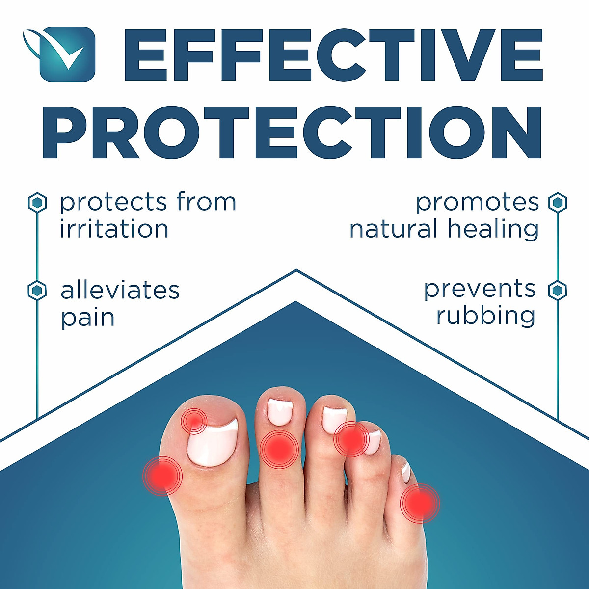 Homergy Original Soft Gel Toe Cap - 6 Big Toe Protectors for Women & Men, Cushioning Toe Sleeves to Provide Relief from Missing/Ingrown Toenails, Corns, Calluses, Blisters, Hammer Toes