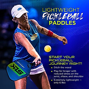 SLK Latitude Pickleball Paddle | Graphite Features G4 Face with Polymer Rev-Core Rackets Designed in The USA Lightweight Pickle Ball raquette Lakeside Lime|