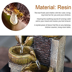 EKDJKK Meditation Tabletop Fountain, Tabletop Waterfall Garden Relaxation Fountain Indoor with LED Light, Mini Tabletop Pool Leisure Fountai Home Decor Gift for Indoor Office Bedroom Relaxation