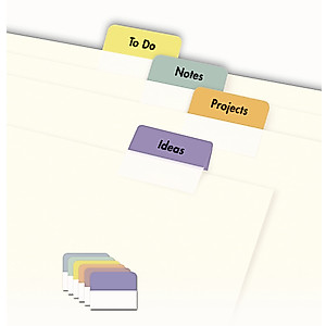 Avery 16281 Printable Plastic Tabs with Repositionable Adhesive, 1 1/4, Assorted (Pack of 96)
