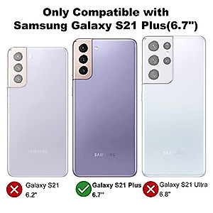 JAME for Samsung Galaxy S21 Plus Case [NOT for S21 or S21 Ultra], Slim Soft Bumper Protective Case for Samsung S21 + Case, with Invisible Ring Holder Kickstand for Galaxy S21 Plus Case, Purple