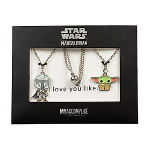 Star Wars The Mandalorian Mando and Grogu Baby Grogu Best Friends Necklace Set