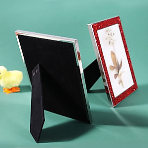 5x7 Picture Frame High-grade Metal Tabletop Photo Frames Smooth Finish Display Pictures Ideal Gift to Family and Friends（Red Glitter）