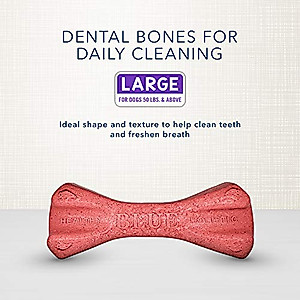 Blue Buffalo Dental Bones Large Natural Dental Chew Dog Treats, (50 lbs and up) 36-oz Bag Jumbo Pack