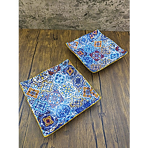 Portuguese Pottery Alcobaça Ceramic Small Serving Dish Yellow - Set of 2