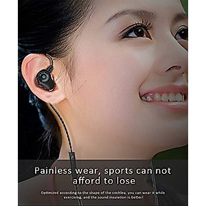 Earphones Wired in Ear Headphones Earbud High Resolution Heavy Bass with Mic,Dual Dynamic Drivers,Earbuds Compatible with iOS, Android, Laptop with 3.5mm Stereo Jack. (Black)