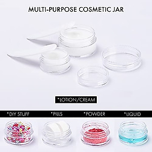 40Pcs 10 Gram Plastic Cosmetic Containers with Lids for Lotion, Creams, Toners, Lip Balms, Makeup Samples Jars BPA free (10g-40pcs, clear)
