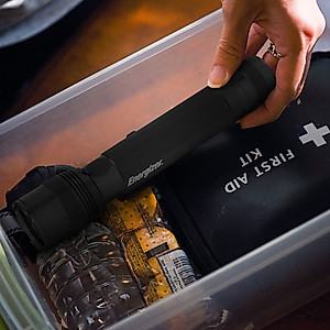 Energizer TacR-1000 LED Tactical Flashlight, Bright Rechargeable Flashlight for Emergencies and Camping Gear, Water Resistant Flashlight, USB Included, Pack of 1, Black