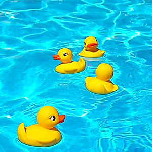 Gamie Duck Pond Matching Game for Kids Includes 20 Plastic Ducks with Numbers and 3’ x 6” Inflatable Pool - Fun Memory Game - Water Outdoor Game for Children, Preschoolers, Birthday Party