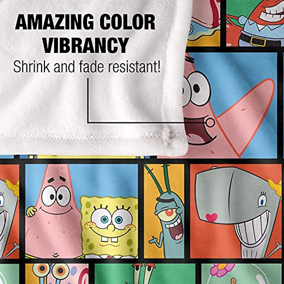 Spongebob Blanket, 36"x58" Spongebob Tile Pattern Silky Touch Super Soft Throw Blanket