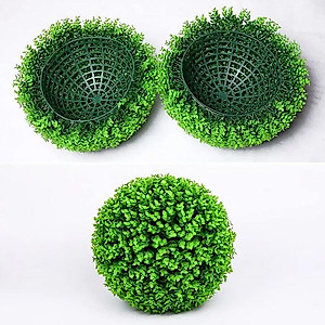 9 inch Artificial Green Plant Decorative Balls,Artificial Plant Topiary Ball Faux Boxwood Decorative Balls-UV Protected,for Indoor, Outdoor, Garden, Wedding, Balcony, Backyard and Home Decor (A)
