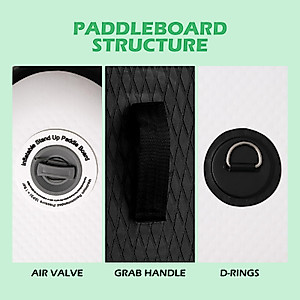 FunWater SUP Inflatable Stand Up Paddle Board 10'x31''x6'' Ultra-Light Inflatable Paddleboard with ISUP Accessories,Fins,Adjustable Paddle, Pump,Backpack, Leash