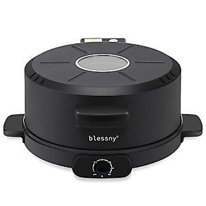 blessny 12" Arabic Bread Maker Machine, Upgrade 2 in 1 Electric Pizza or Pita Making Oven for Home, 1800W with 110V US Plug and Temperature Adjust