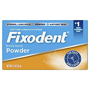 Fixodent Extra Hold Denture Adhesive Powder, 2.7 Ounce (Pack of 4)