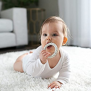 Dr. Brown's Baby Lovey Pacifier Holder & Teether Clip with Pink HappyPaci and Three Flexees Beaded Teether Rings, 100% Silicone