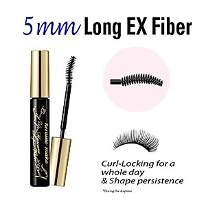HEROINE MAKE by KISSME Long & Curl Up Waterproof Mascara Black, Lengthening & Volume Fiber Tubing Mascara Makeup, WP 01