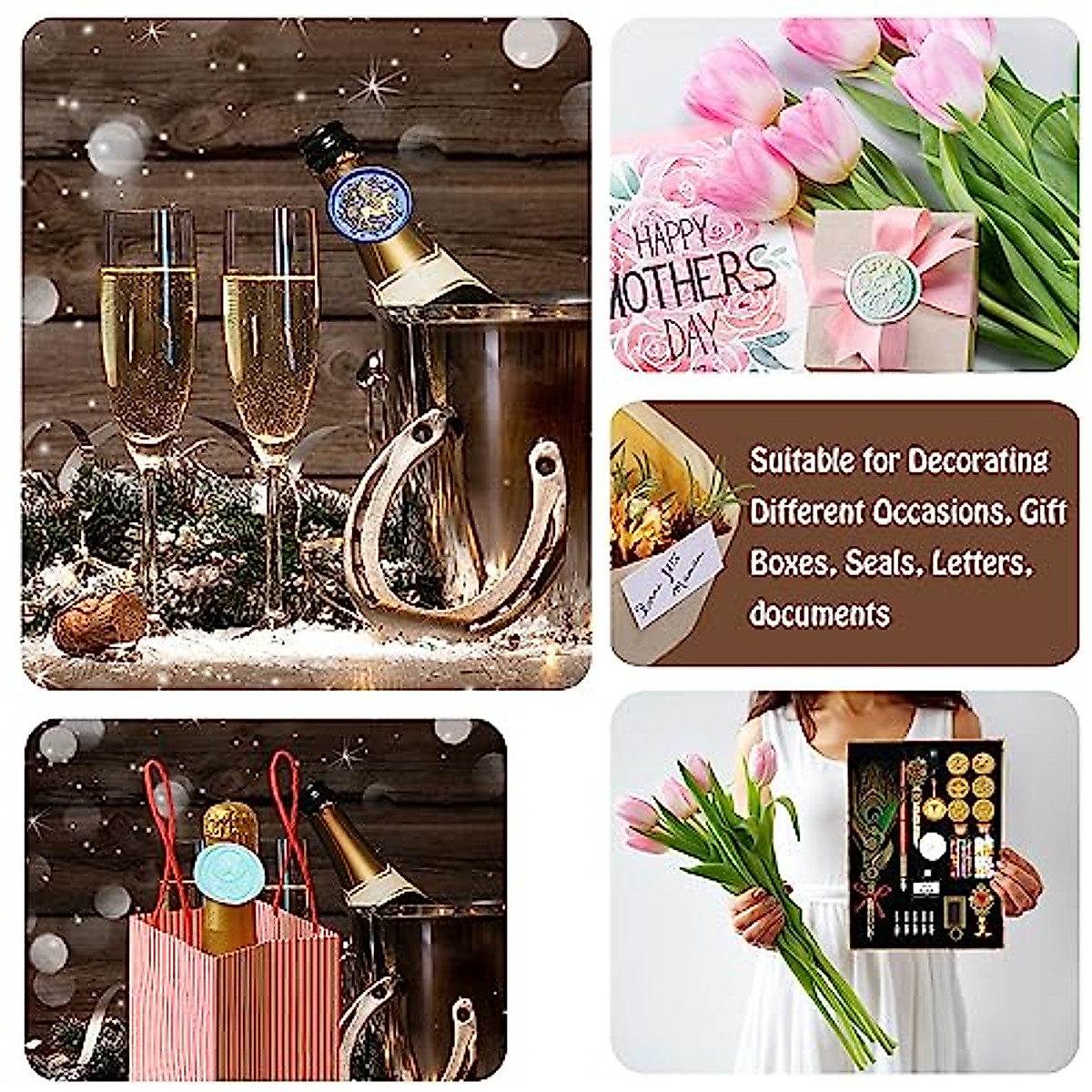 Aifeiter Quill Pen Ink Set - Peacock Feather, Wooden Dip Pen, Reusable Journal, Calligraphy Set