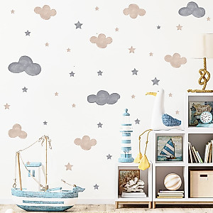 Clouds Wall Stickers, Cute Clouds Wall Decals for Little Girls Bedroom Nursery Kids Room Classroom Daycare and Party Decoration