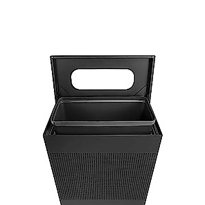 Rubbermaid Commercial Products Silhouettes Trash Can, 40-Gallon, Black, Steel Modern Look, Heavy Gauge Garbage Can/Waste Basket for Outdoor/Indoor Spaces