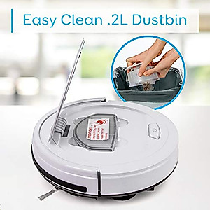 Pure Clean Robot Vacuum Cleaner - Upgraded Lithium Battery 90 Min Run Time - Automatic Bot Self Detects Stairs Pet Hair Allergies Friendly Robotic Home Cleaning for Carpet Hardwood Floor - PUCRC25