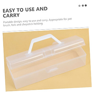 VILLCASE 4pcs Boxes Portable Storage Box Silverware Noodle Storage Container Utencil Storage Case Containers with Lids Coffee Bean Canister Kitchen Food Container Student Simple Drawer Pp