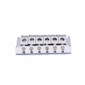 Metallor Guitar Saddles Bridge for Hardtail Strat Tele Electric Guitar Parts Replacement Chrome.