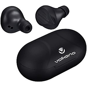 Volkano Scorpio Series True Wireless Earphones - Bluetooth Earphones, Earbuds Wireless for Sports, Running, Gym Workout, & Home Use - USB-C Sweatproof TWS Earphones with 15 Hours of Playtime (Black)