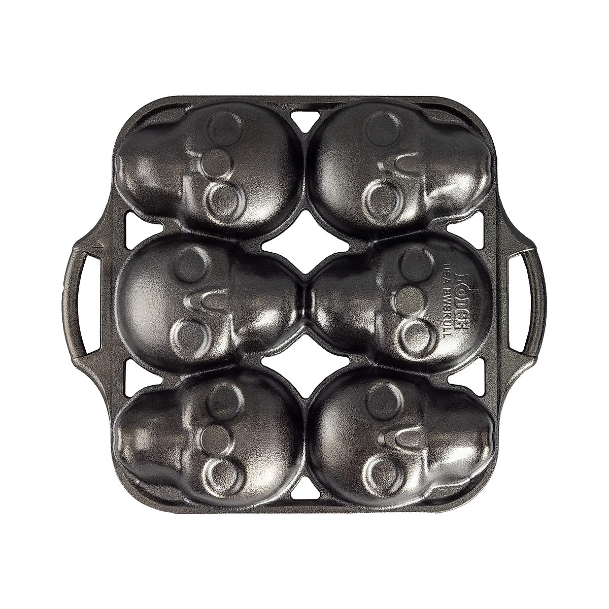 Lodge Seasoned Cast Iron Skull Mini Cake Pan