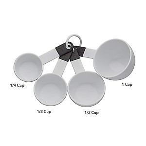 KitchenAid KE058OHWHA Classic Measuring Cups, Set of 4, White/Black