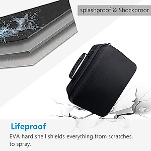 Carrying Case for Quest 2 & Oculus Quest, VR Gaming Headsets and Controllers Accessories, Hard Travel Case Protective Storage Case with Shoulder Strap Black