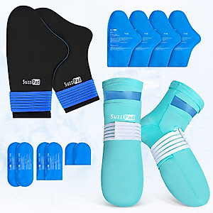 SuzziPad Cold Therapy Socks & Hand Ice Pack Cold Gloves for Chemotherapy Neuropathy, Chemo Care Package for Women and Men, Ideal for Plantar Fasciitis, Carpal Tunnel, S/M