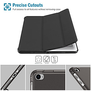 ProCase Smart Case for iPad 9.7 Inch iPad 6th 5th Generation Cases, iPad Air 2, iPad Air Case, Slim Soft TPU Stand Smart Case for iPad 9.7 2018 2017 Model iPad Air 2 Air 1 -Black