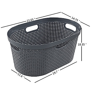 Tstorage 42 L Plastic Laundry Basket, Plastic Dirty Clothes Hampers, 4 Packs
