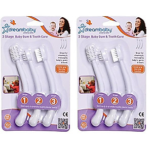 Dreambaby Toothbrush Set 3 Stage, White (Pack of 2)