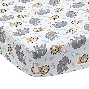 Bedtime Originals Jungle Fun 3-Piece Crib Bedding Set, Blue/Gray(Pack of 1)