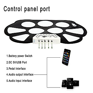 Artempo Portable Roll Up Drum Electronic Drum Pad with Drum Sticks – Foldable, USB MIDI Connection, Record Function