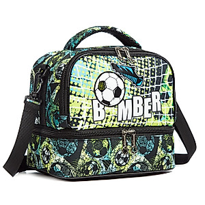 MOHCO Kids Lunch Bag Insulated Bento Cooler Bag Two compartments Cooler for Boys and Girls with Adjustable Strap Travel Lunch Tote