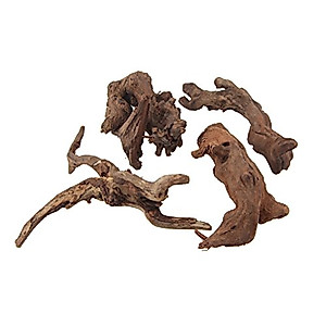 emours Driftwood Branches Reptiles Aquarium Decoration Assorted Size,(5.5-8 inch in Length),4 Pieces