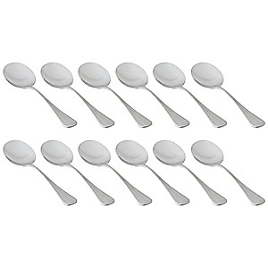 Winco Shangarila 12-Piece Bouillon Spoon Set, 18-8 Stainless Steel
