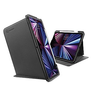 tomtoc Vertical Case for iPad Pro 11-inch 4th/3rd Gen 2021-2022, Slim Protective Anti-Bend Case with Magnetic Stand for 3 Use Modes, Support Wireless iPad Pencil Charging, Black