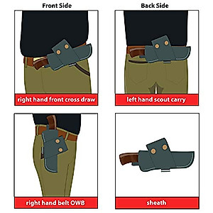 GCS Handmade G10 Handle D2 Tool Steel Tactical Hunting Knife with leather sheath Full tang blade designed for Hunting & EDC GCS 248